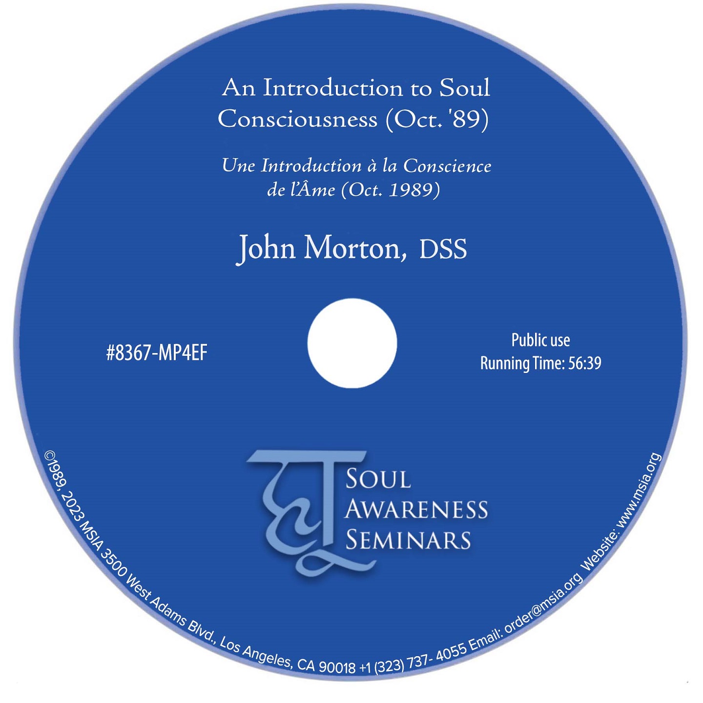 Une Introduction à la Conscience de l’Âme (Oct. 1989) | MSIA Store